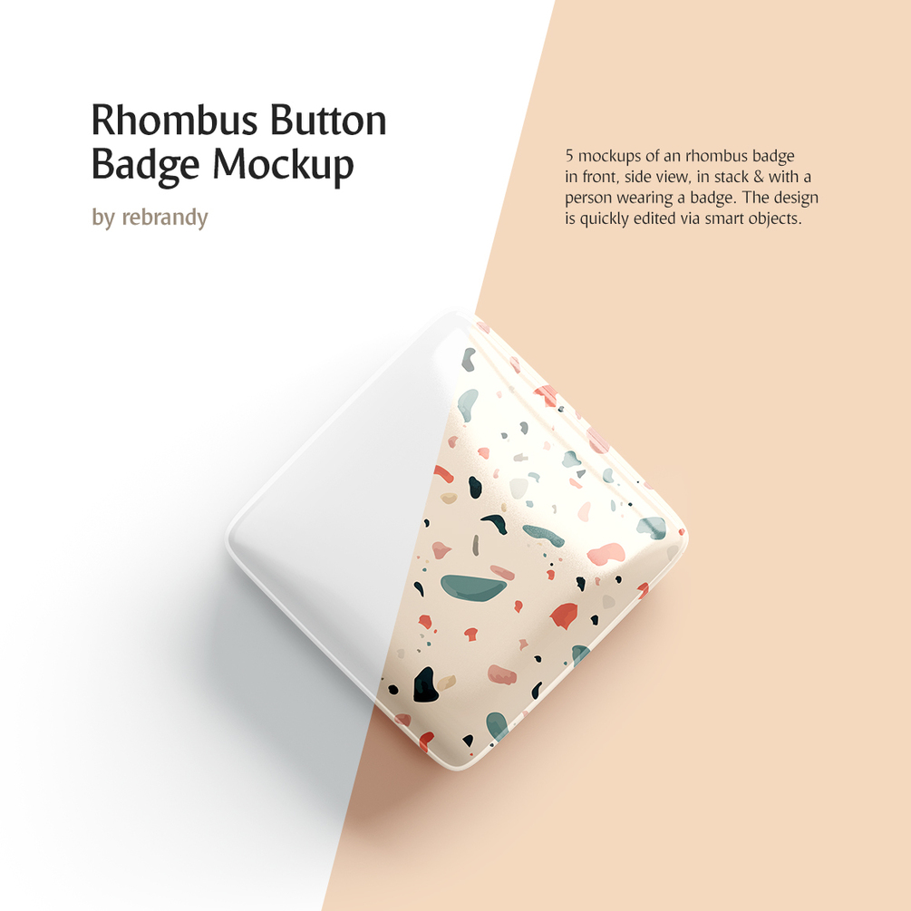 Rhombus Button Badge Mockup