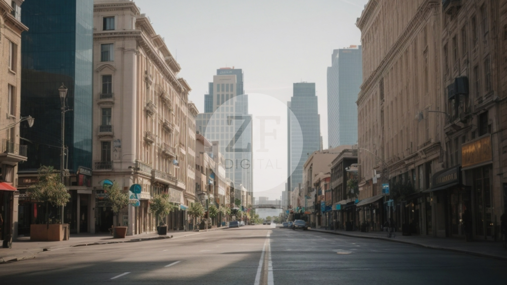 Empty City Landscape Digital Art AI