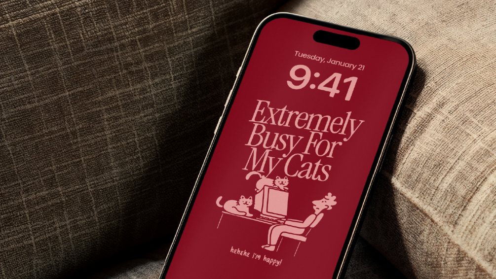 Extremely Busy For My Cats Phone Wallpaper 3