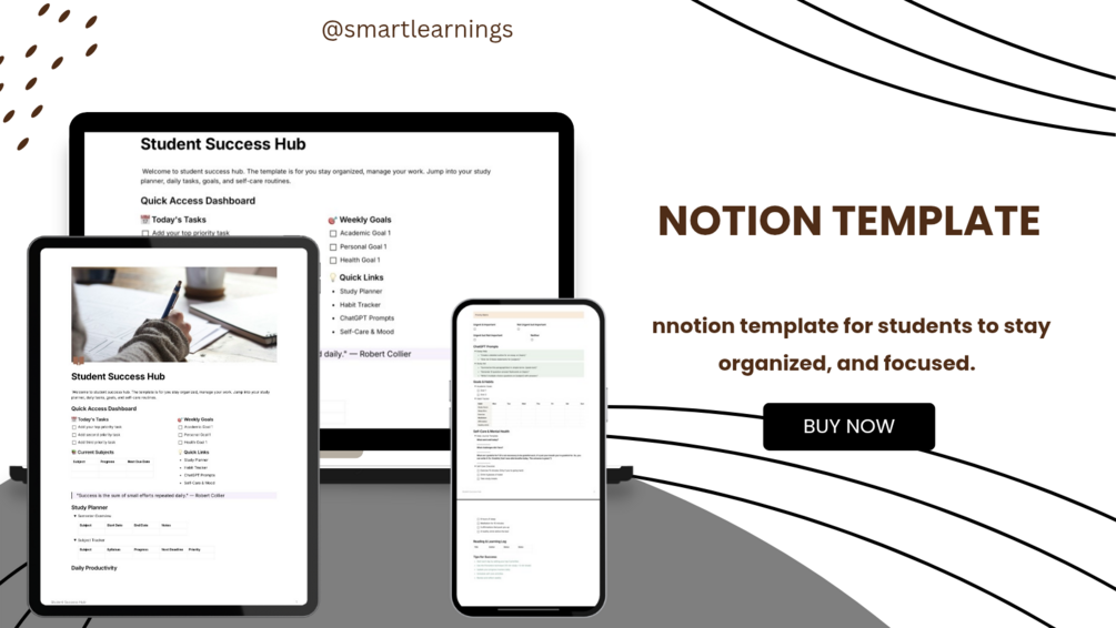 Notion template for students