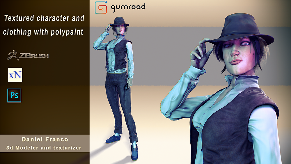 Textured character and clothes with polypaint