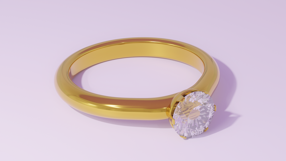 3D Diamond Ring Model (OBJ)
