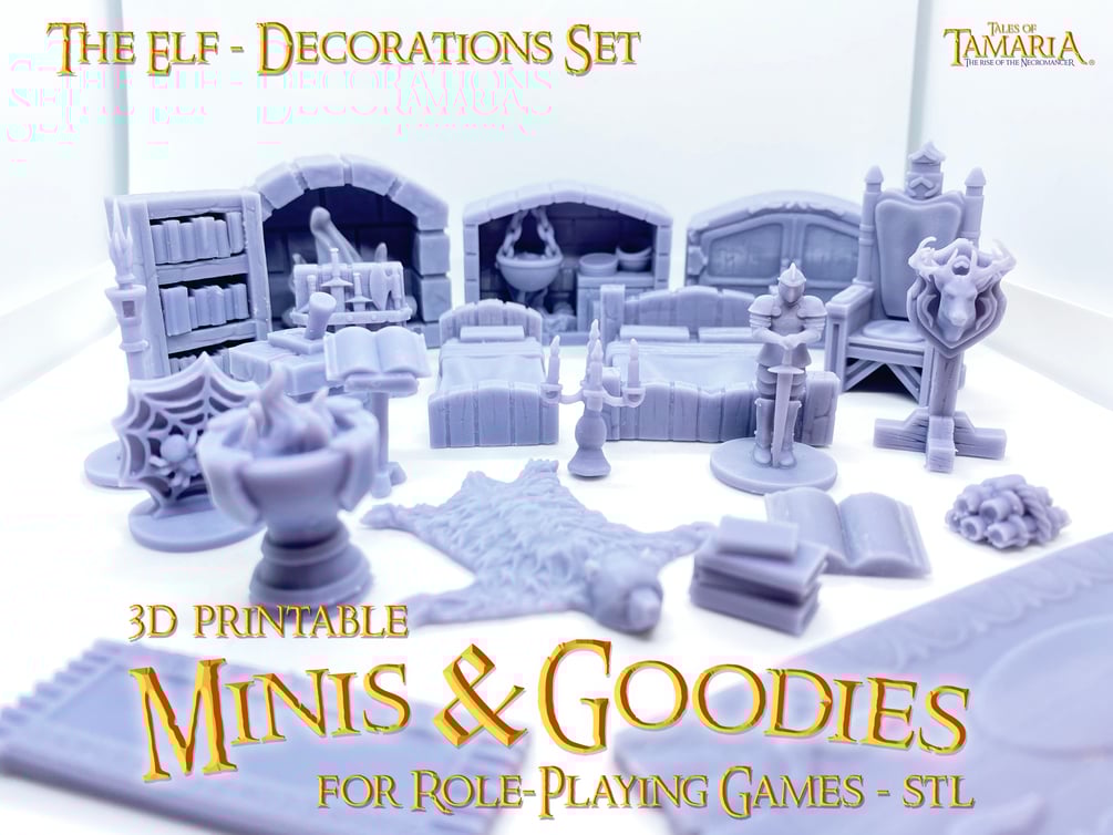 3D Printing STL Files - In-Game Assets - Decorations Set