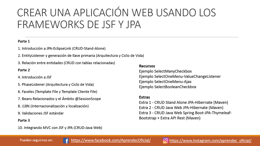 Crear una aplicación web usando JSF y JPA