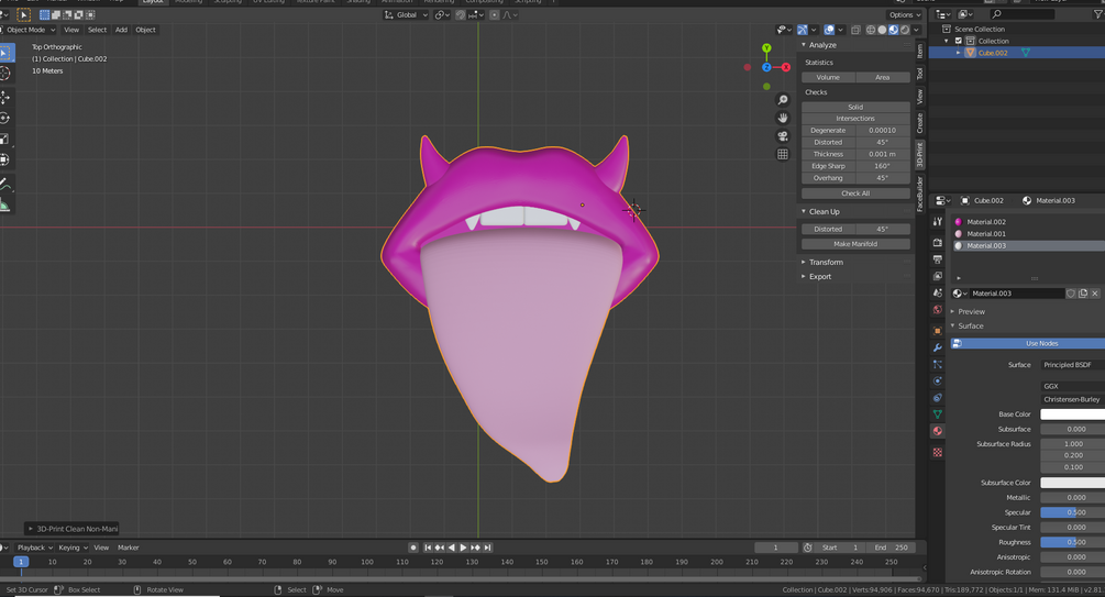 HORNED LIPS, TONGUE, SLT AND BLENDER