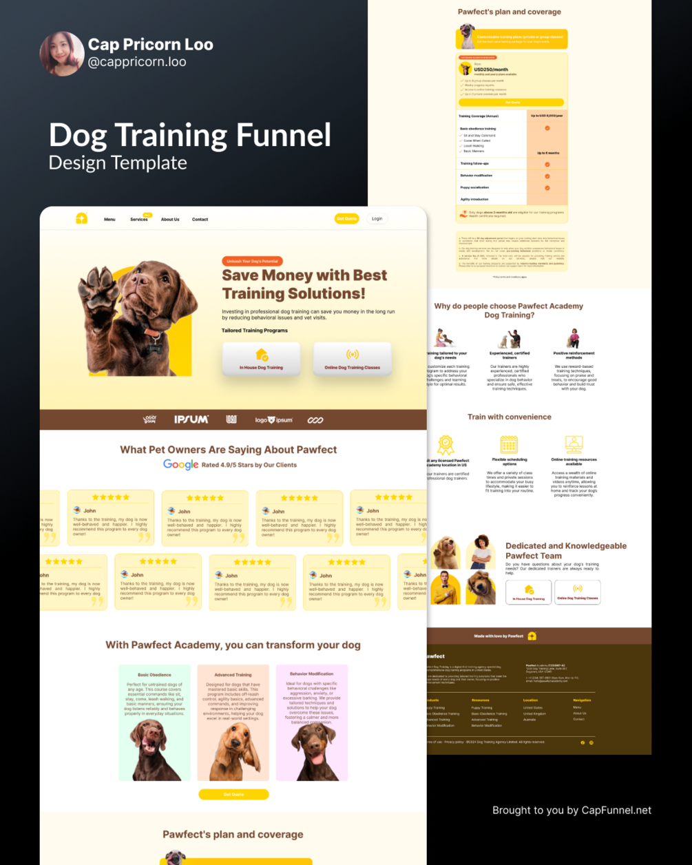 [CF001] Dog Training Website Design Template