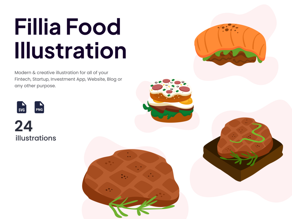 24 Fillia Food Illustrations