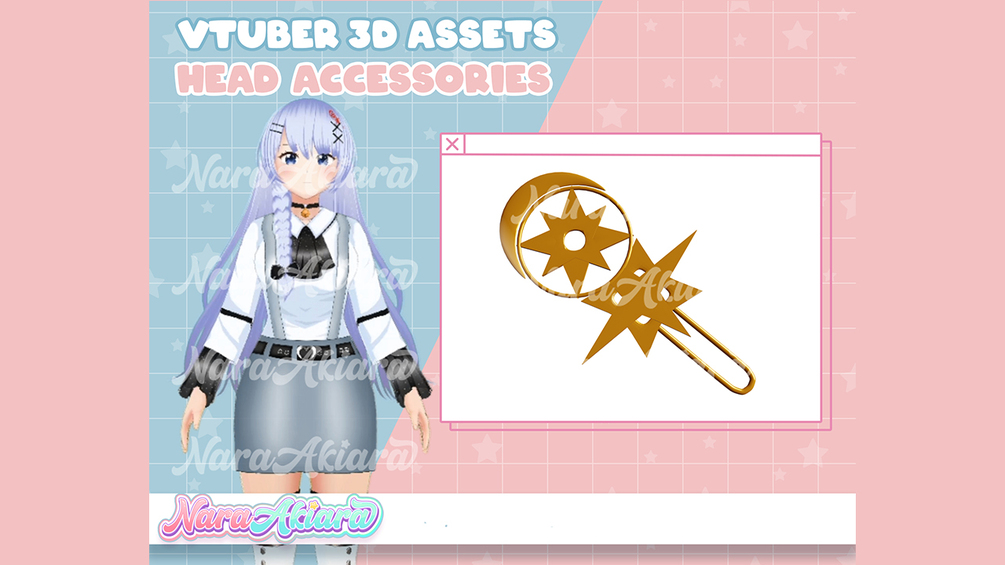 3D Vtuber Assets Rare Hair Clip Vroid Commission, 3D assets ready to ...