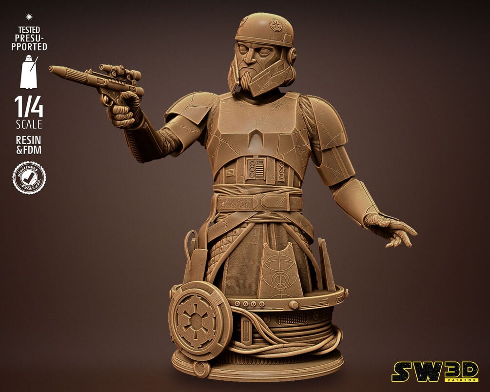 Captain Enoch Bust - Star Wars 3D Models - Tested and Ready for 3D printing