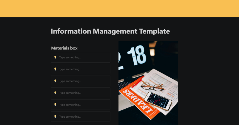 Information Management Template