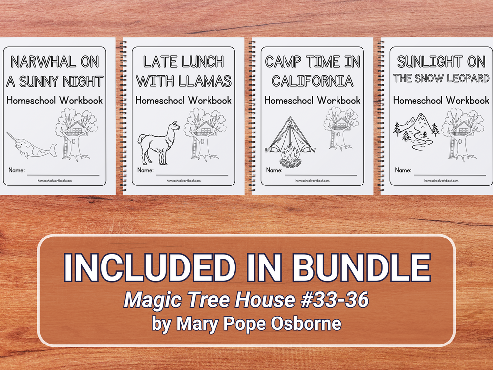 Magic Tree House 4 Book Homeschool Workbook Bundle | Narwhal on a Sunny ...