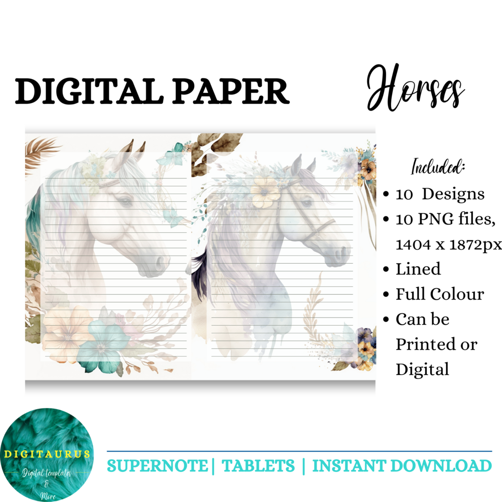 Beautiful Horse Digital Background Paper for Supernote Devices ...