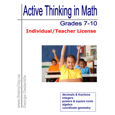Active Thinking in Math, Grades 7-10 (Individual/Teacher License)