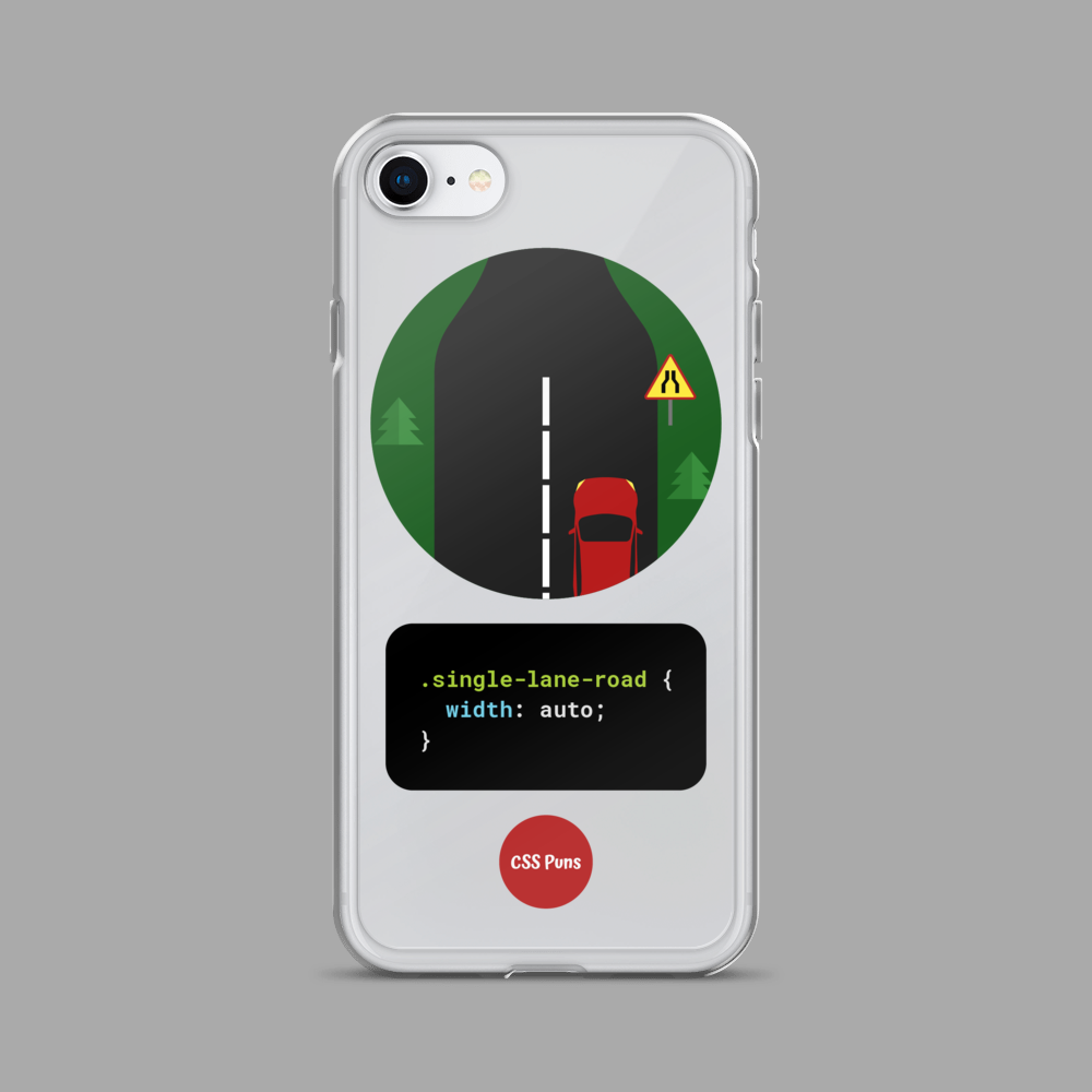 CSS Puns - Single Lane Road - iPhone Case