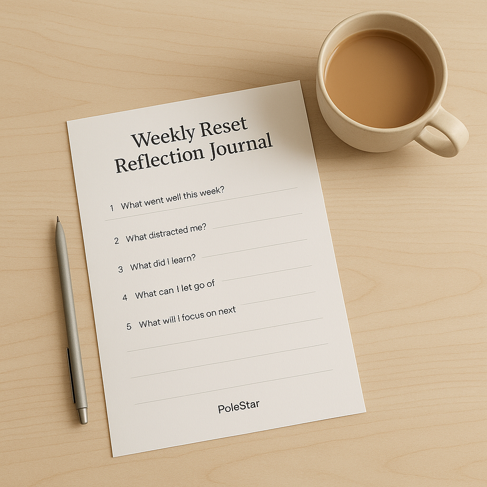Weekly Reset Reflection Journal – Printable PDF