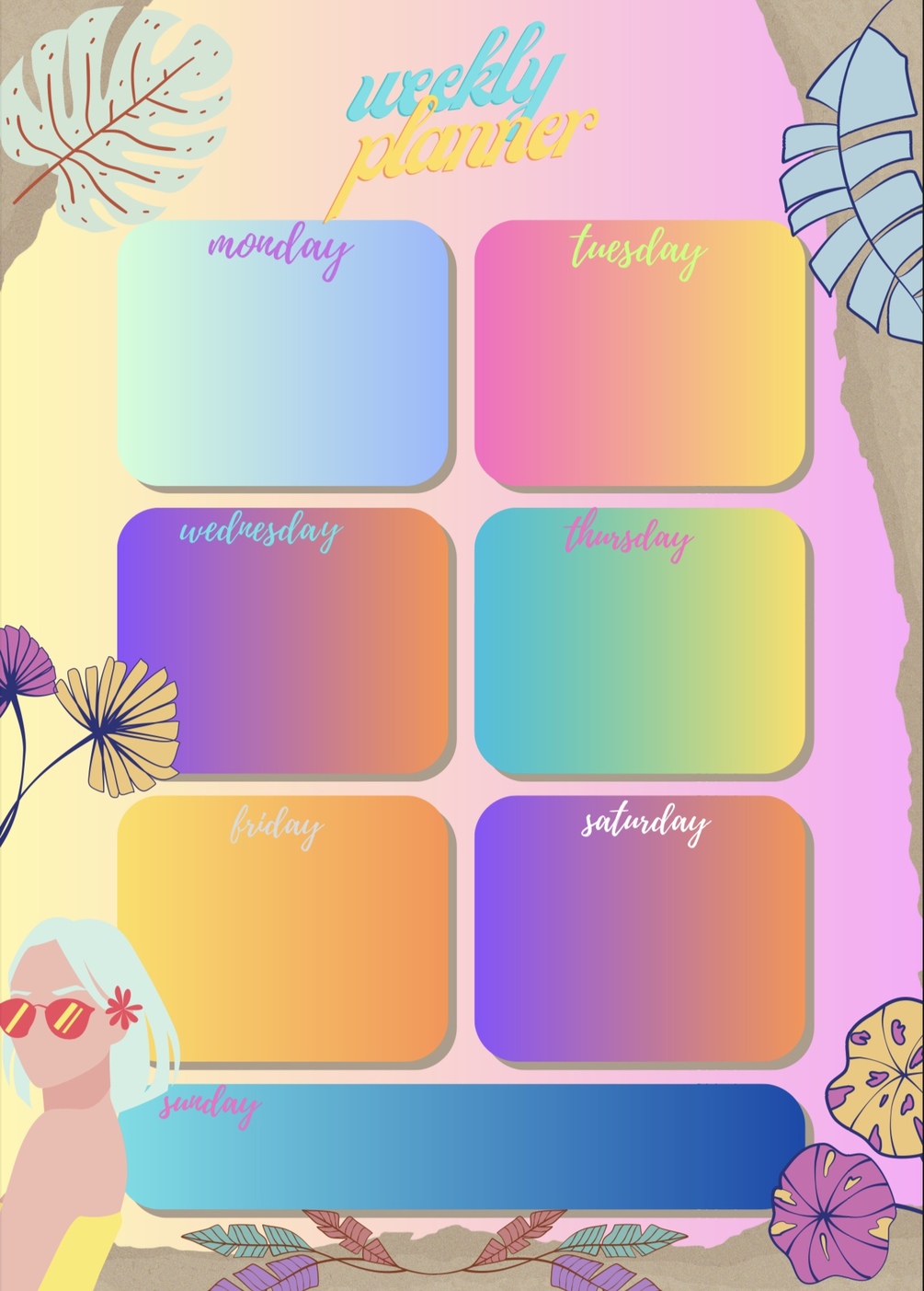 aesthetic weekly planner