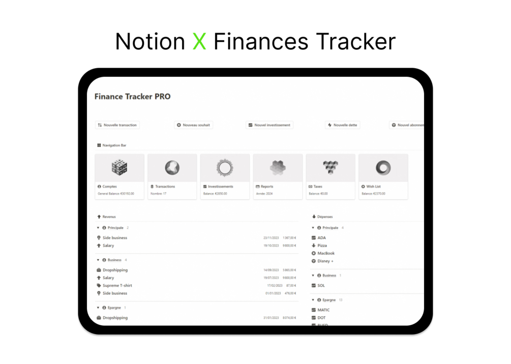 Notion X Finances Tracker PRO