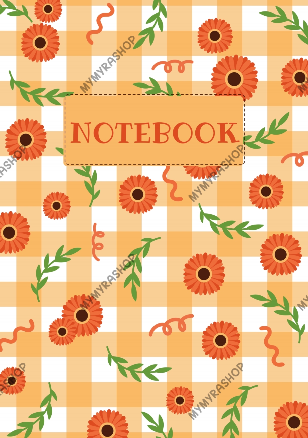 ORANGE PLAID DAISY A5 NOTEBOOK