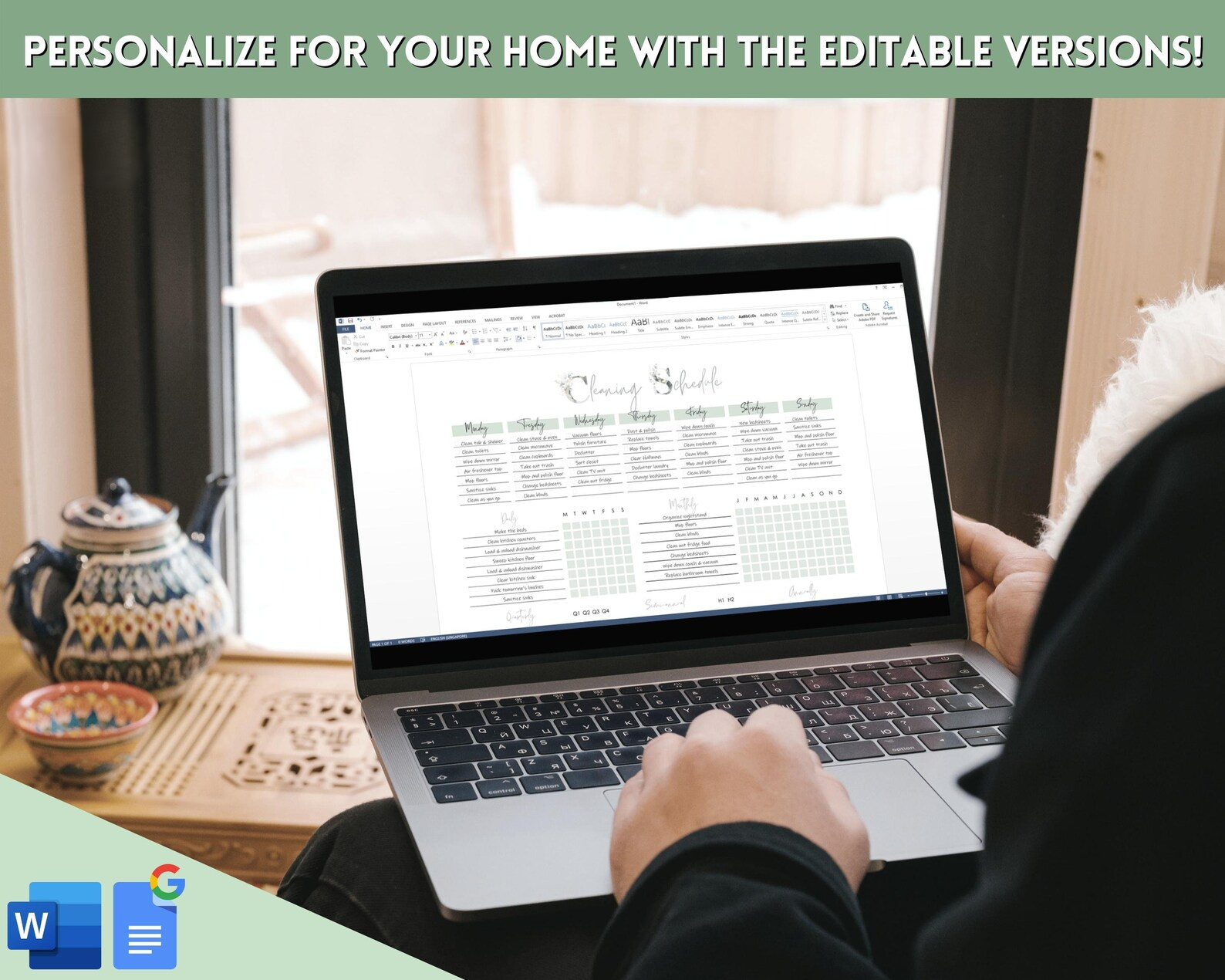 Household Digital Planner, Cleaning Schedule, EDITABLE Cleaning Planner, Cleaning Checklist ...