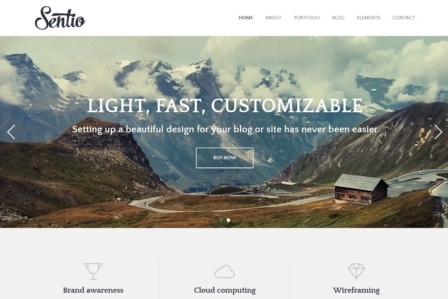 Sentio Pro - elegant blog WP theme