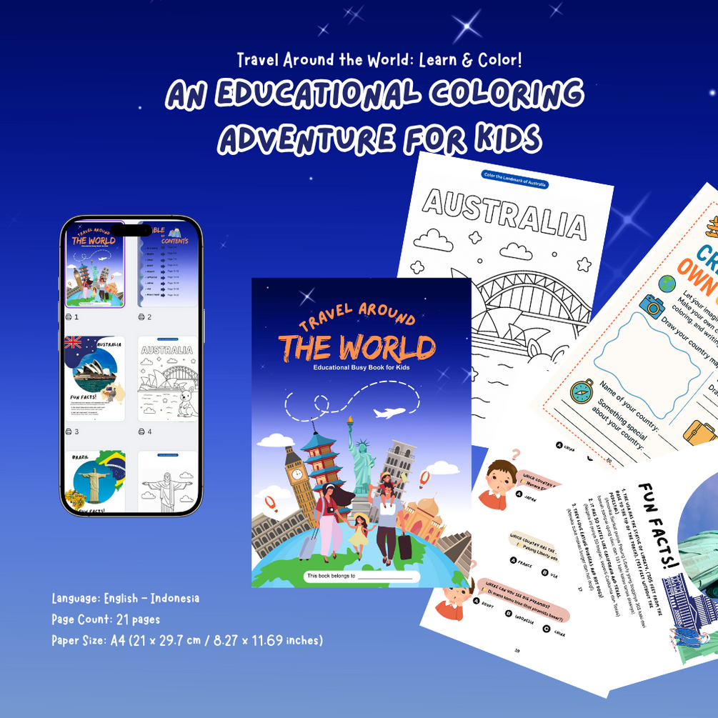 01 Travel Around the World: Learn & Color!