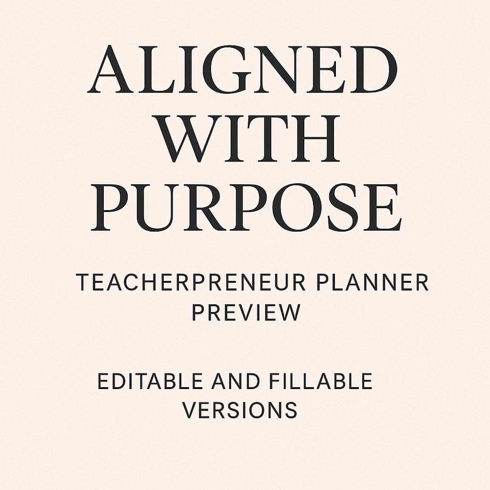 Free Planner Preview | Aligned with Purpose | Editable + Fillable Versions