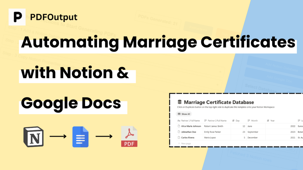Marriage Certificate PDF Generator