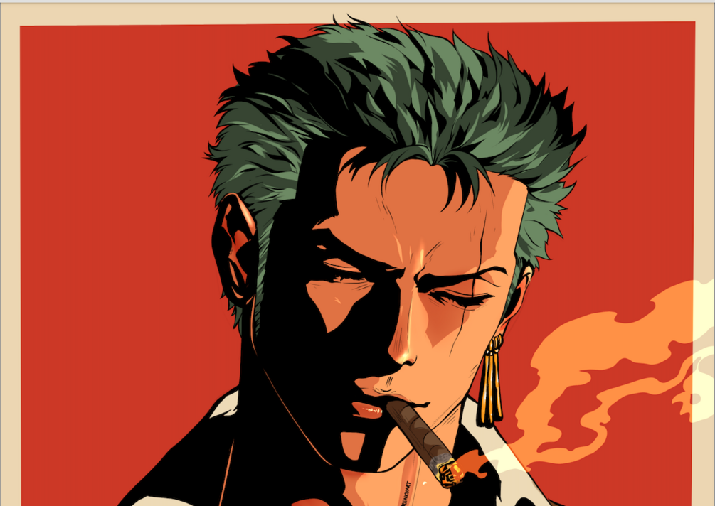 Roronoa Zoro | One Piece | Retro Poster | Digital Download | Anime Posters