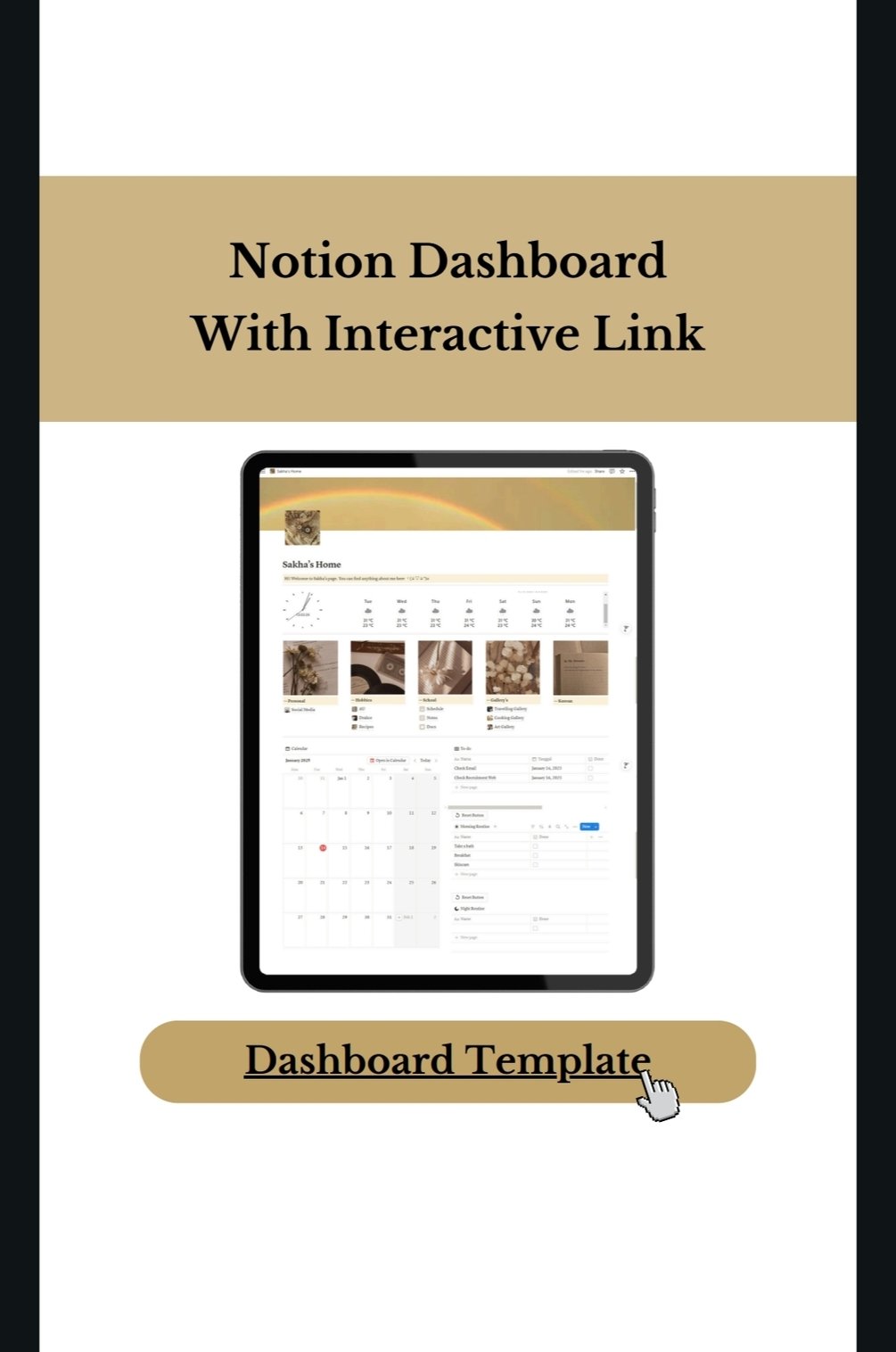 Aesthetic Notion Dashboard