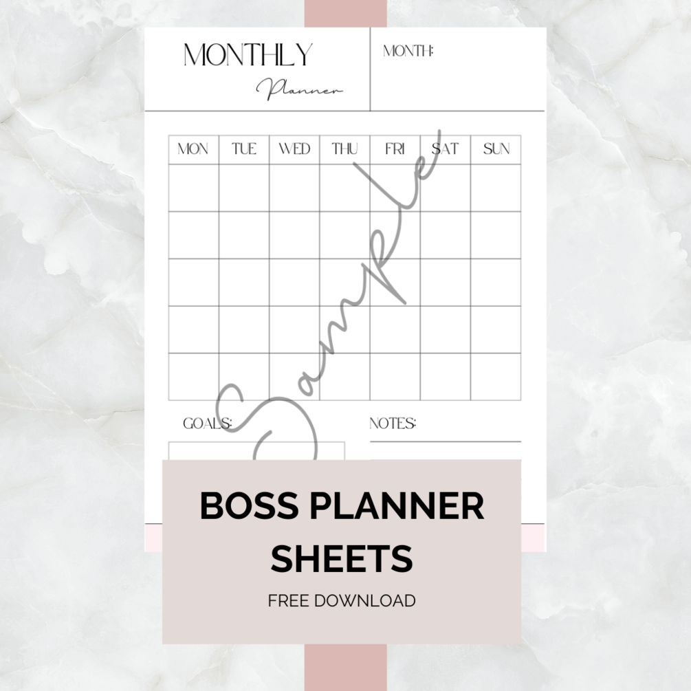 Boss Planner Sheets