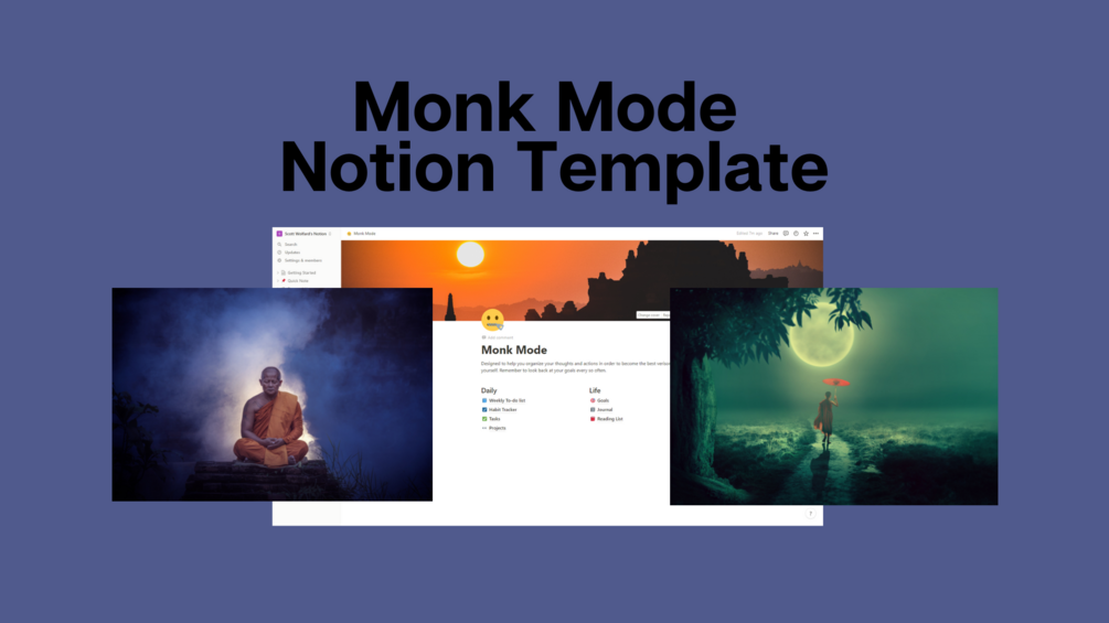 Monk Mode Notion Template
