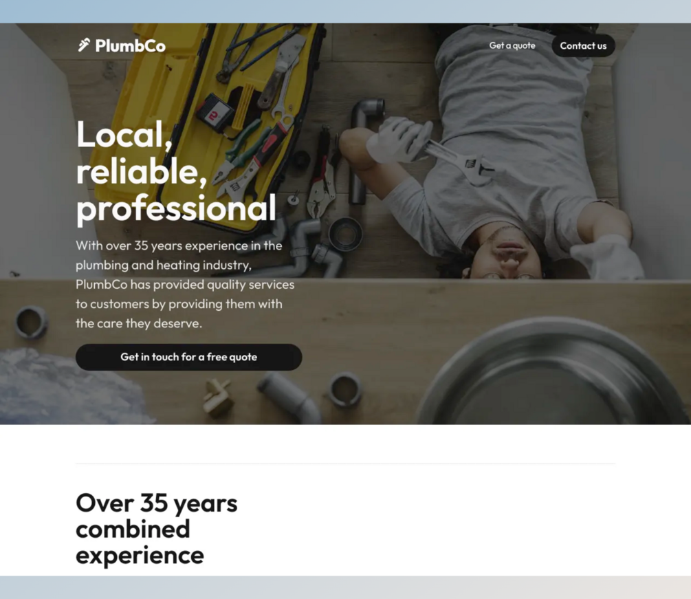 PlumbCo - Local Tradesperson website