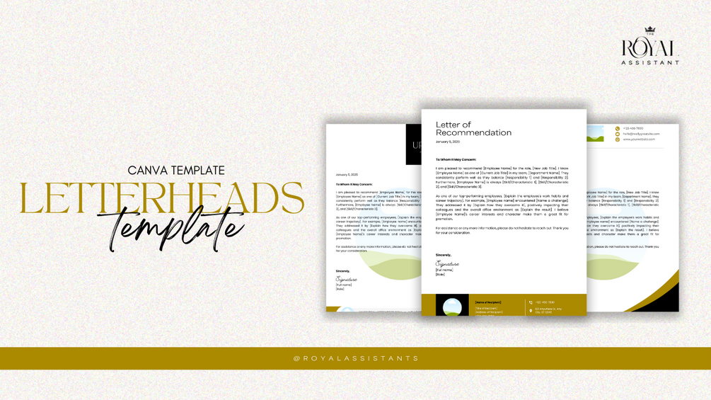 Professional Letterhead Template 1 | Customizable & Canva Editable