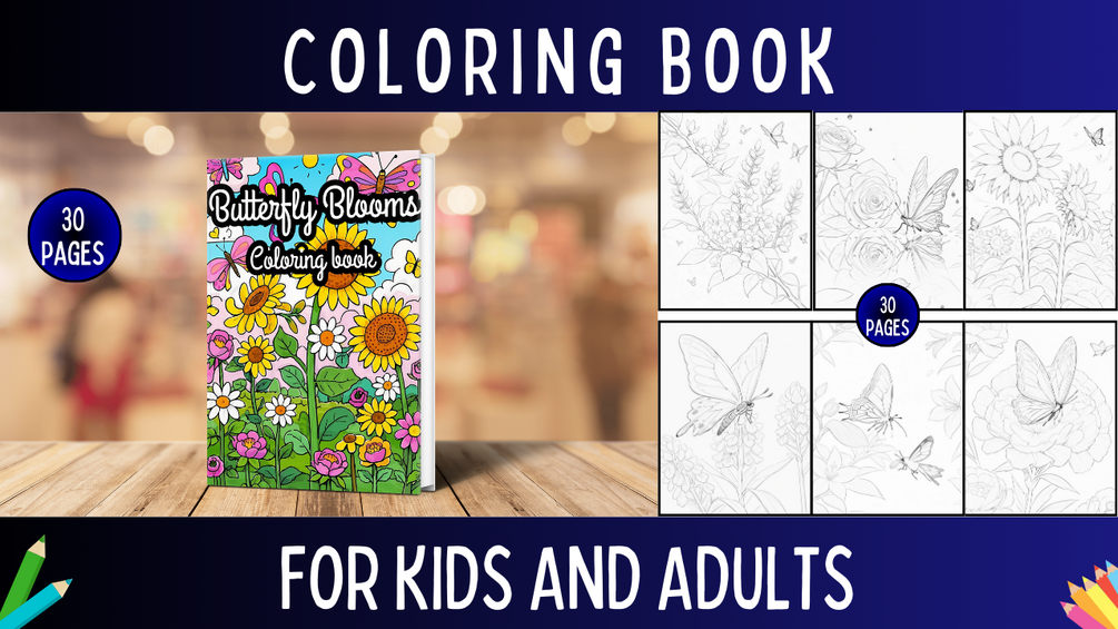 Butterfly Blooms Coloring Book: Floral and Butterfly Designs for a ...
