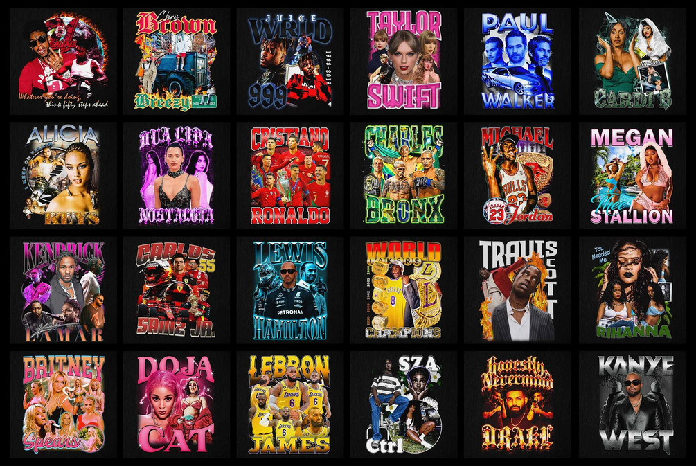 100+ Bootleg Designs Mega Bundle, T-Shirt designs budle, Hip hop design ...
