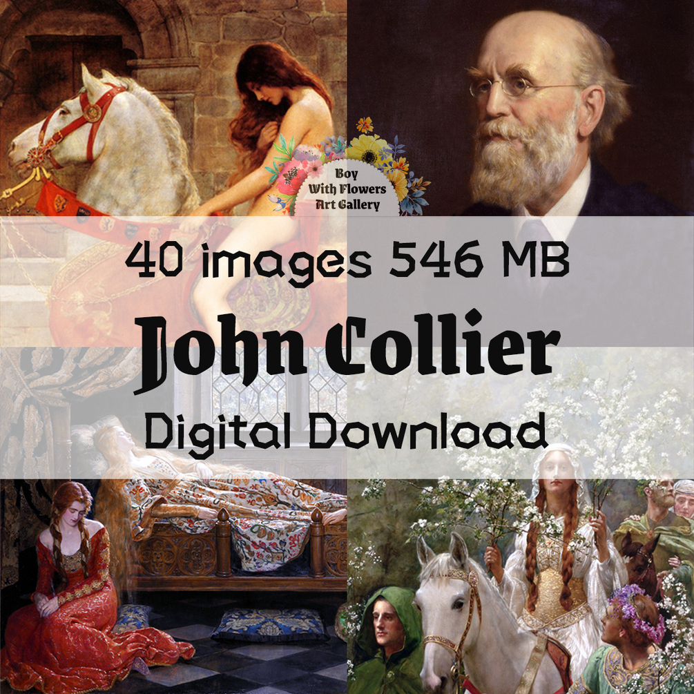 40 digital images of John Collier paintings, people landscape still ...