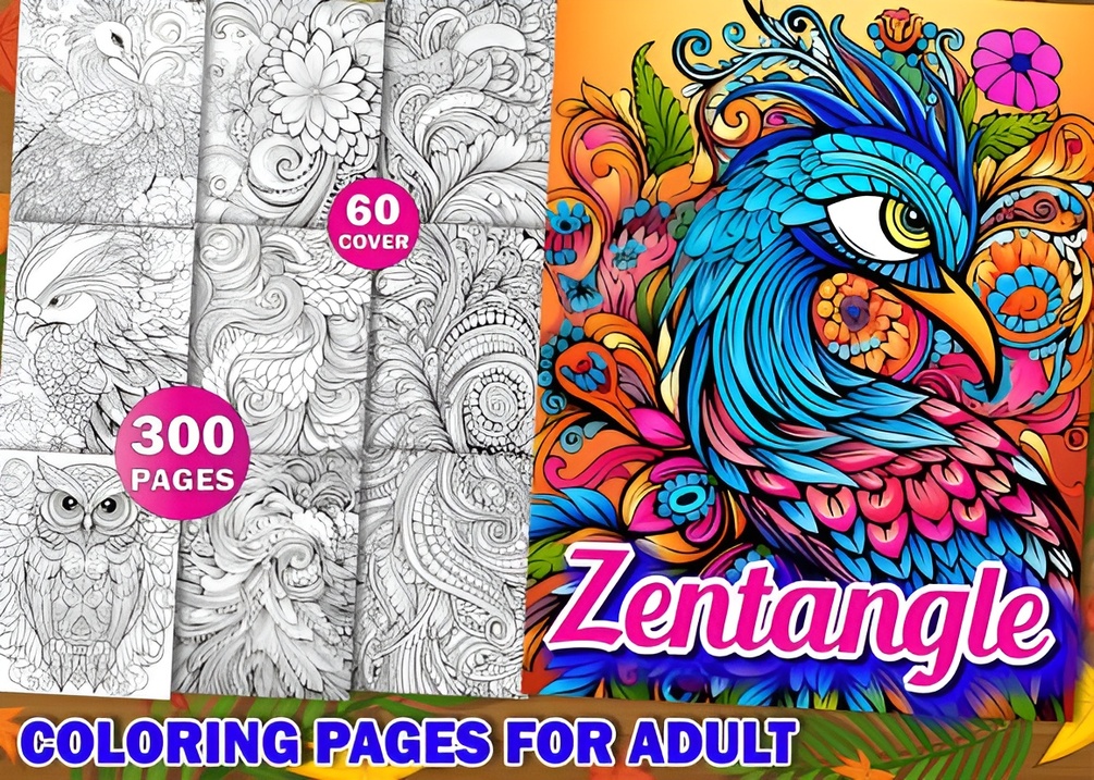 300+ Zentangle Coloring Pages – KDP Interior Bundle