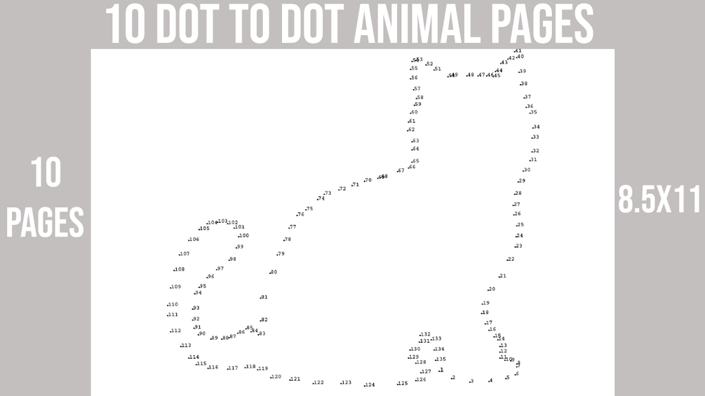 KDP Interior - 10 Dot to Dot Animal Pages - Connect the Dots for Kids ...