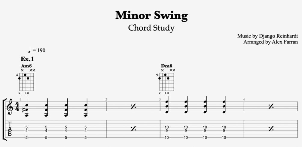 Minor Swing - Chord Study (YouTube Lesson)