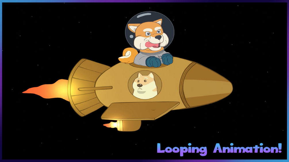 Shibu Inu Rocket (Looping Animation)