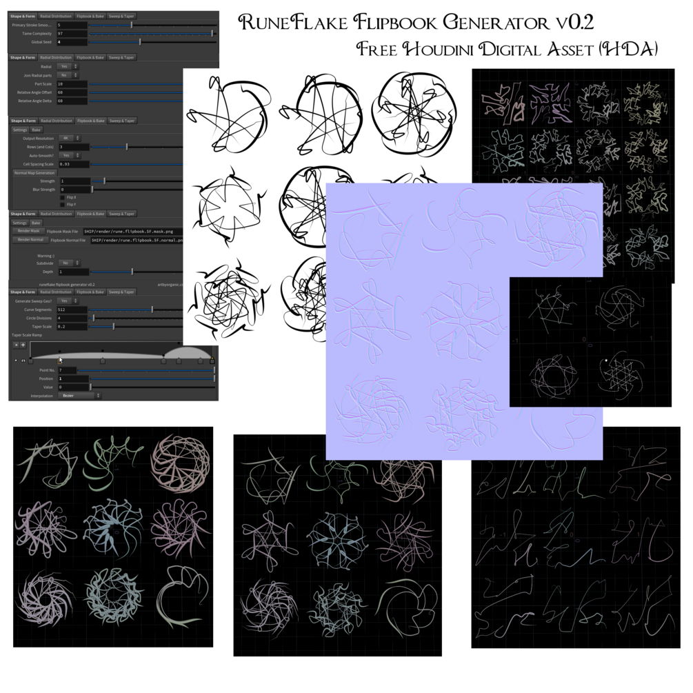 RuneFlake Flipbook Generator v0.2 - FREE Houdini Digital Asset