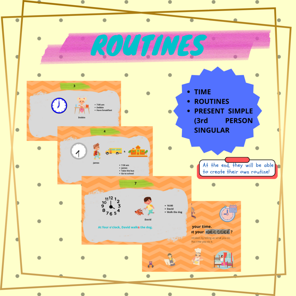 Practicing routines with present simple