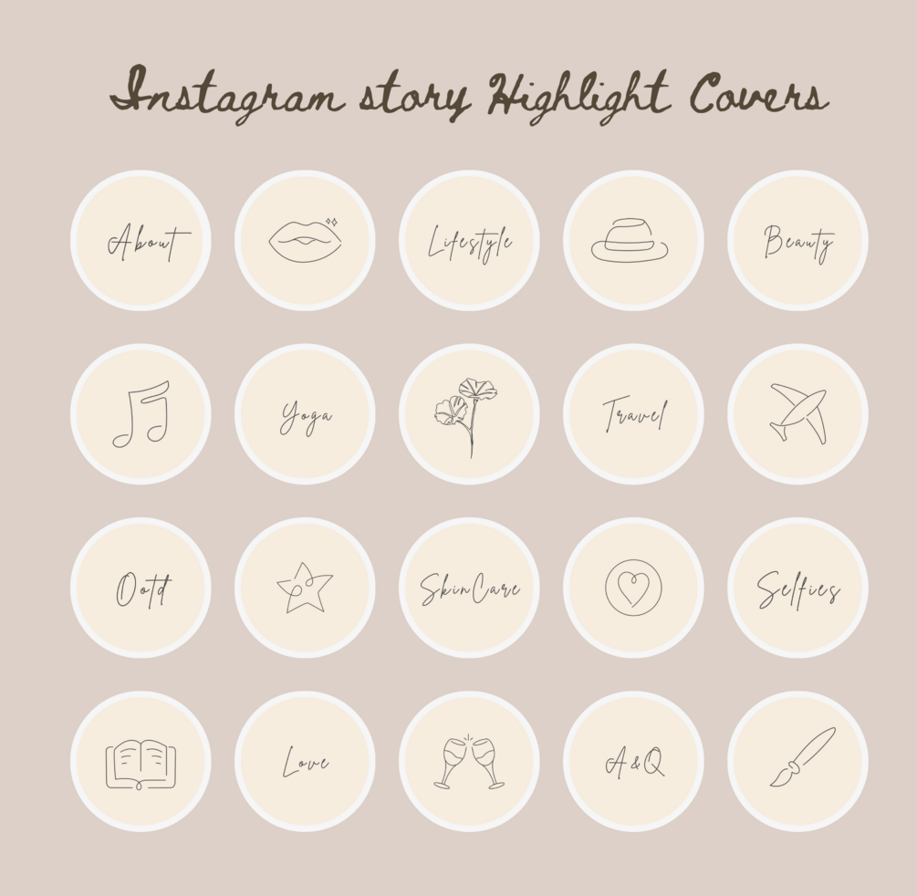 28 Story Highlight Covers in Two Different Colours