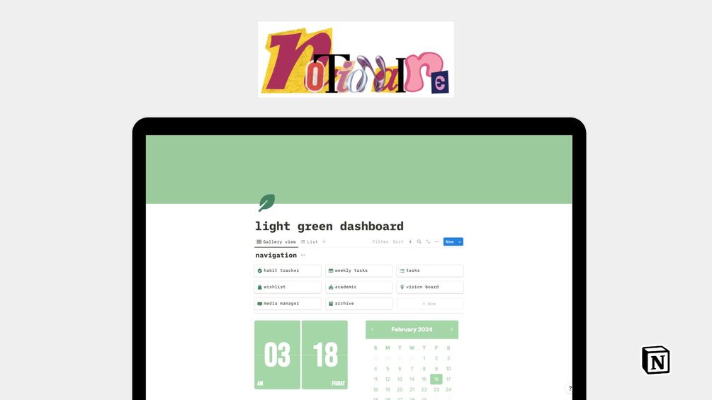 Light Green Notion Template