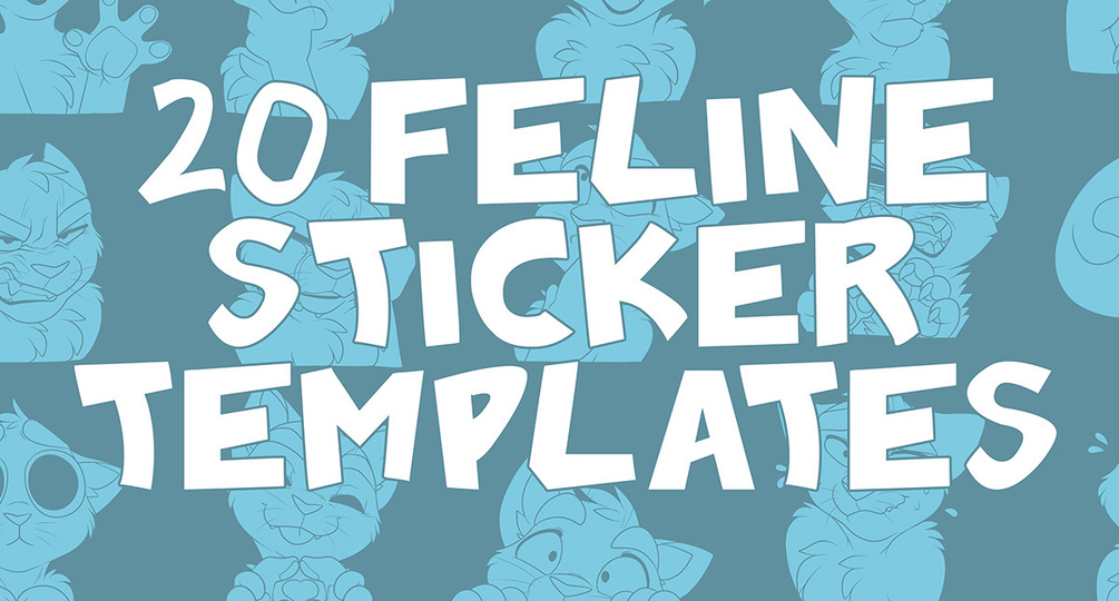 20 Feline Sticker Edits (Templates)