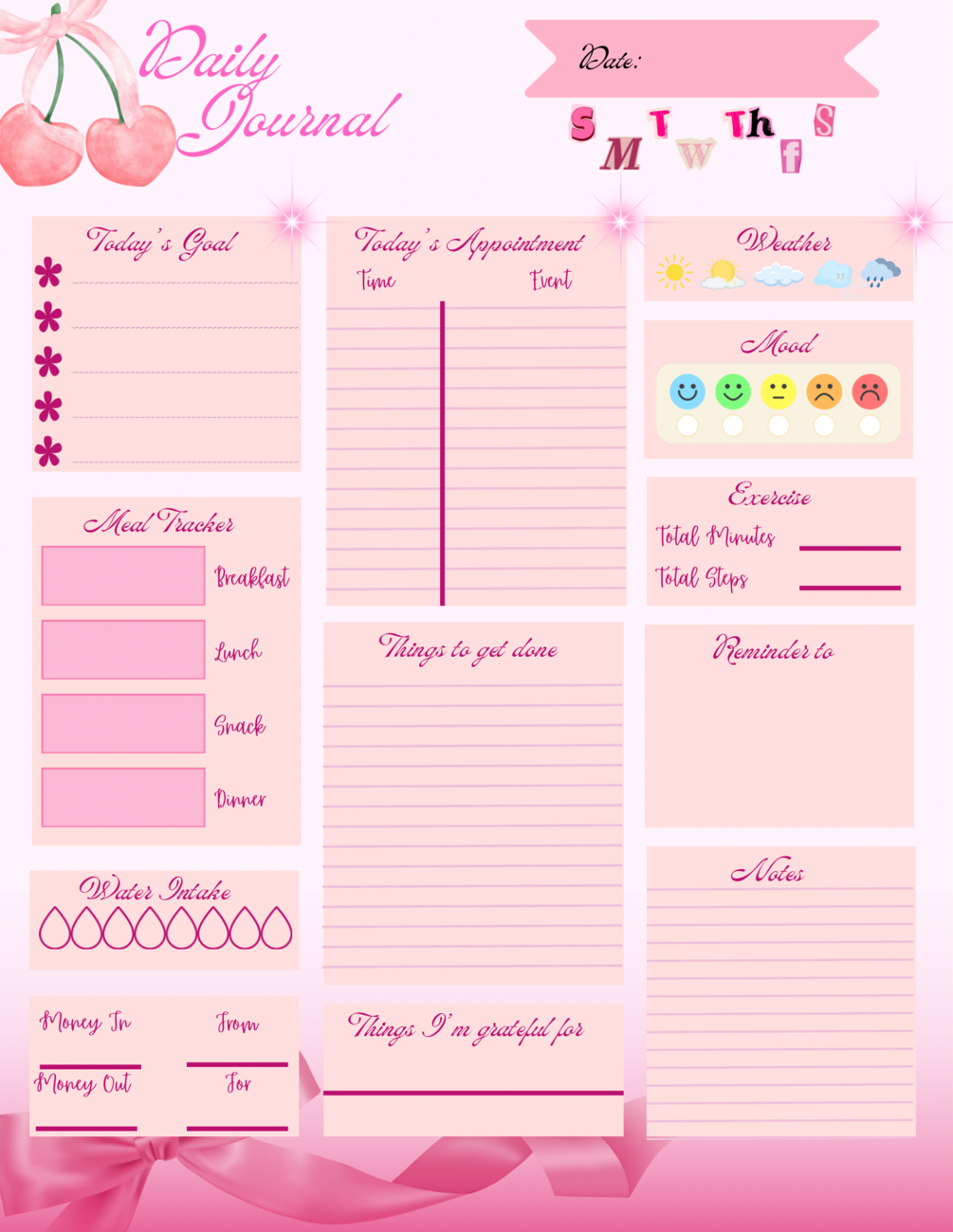 Pink Daily Planner