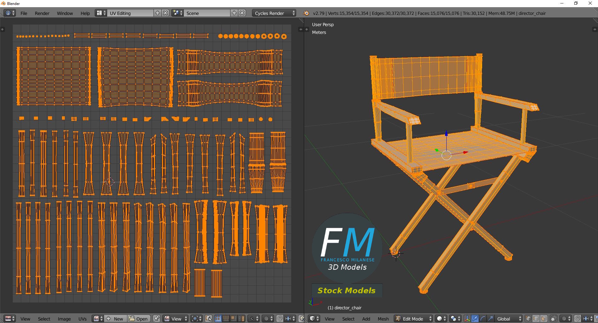 3D MODEL - Director chair