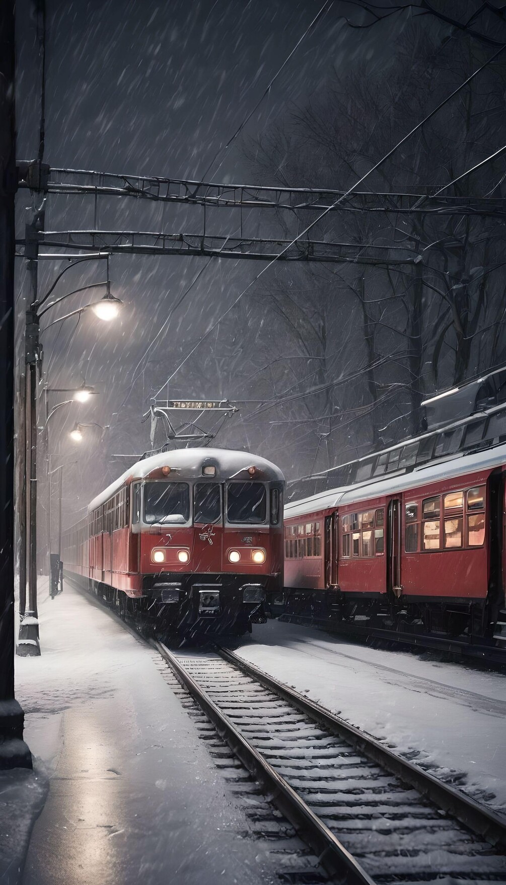 Trains In Heavy Snow-HD Wallpaper Set#13