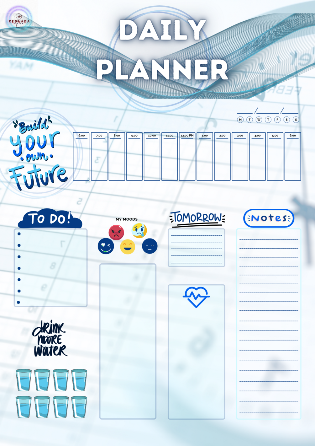 Bleu Daily planner