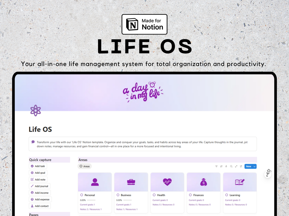 Life OS - Notion template